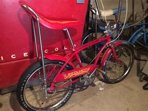 Huffy Red Hot Rail Muscle Bike 3 Speed Cheater Slick Banana Seat