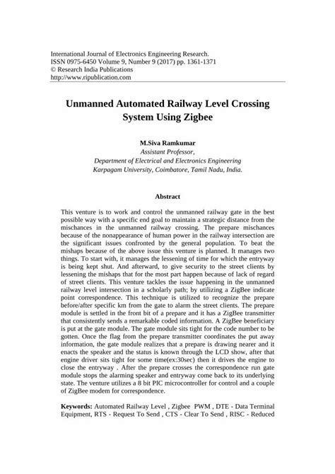 pdf unmanned automated railway level crossing …unmanned automated