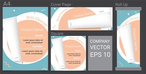 파스텔 컬러 팝 아트 스타일 배경 그림에 스킨케어 튜브 제품 설명 광고 템플릿 행복 배너 개념에 대한 스톡 벡터 아트 및 기타 이미지 개념 개체 그룹 건강관리와 의술