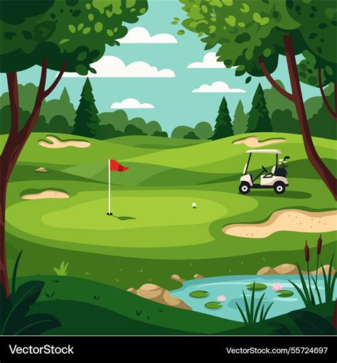 Serene Green Golf Course Royalty Free Vector Image