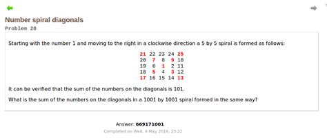 Problem 28 Project Euler Solution With Python Problem 28 Project Euler Solution With Python
