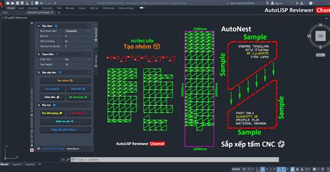autolisp reviewer lisp sắp xếp tấm cnc autonest trên autocad