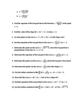 Calculus Derivatives Review Package By Math And Physics Centre