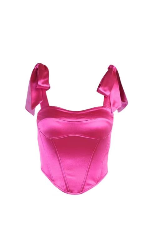 Pink Satin Corset Top Oh Cici