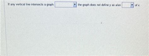 Solved If Any Vertical Line Intersects A Graph The Graph