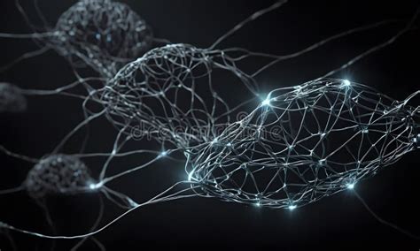 Neural Network Of The Brain Illuminated Ai Generated Stock Image
