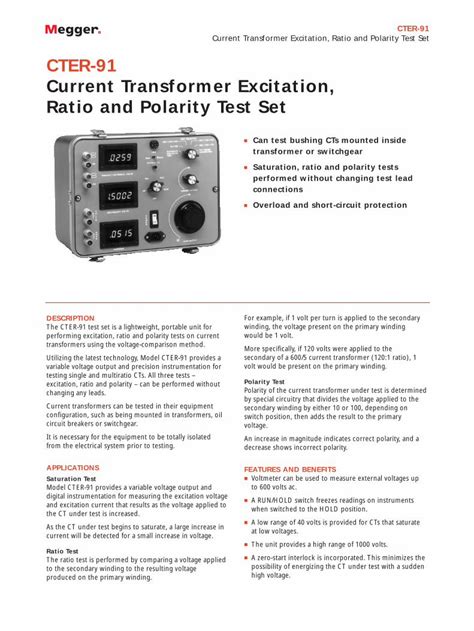 Pdf Cter 91 Current Transformer Excitation Ratio And Polarity
