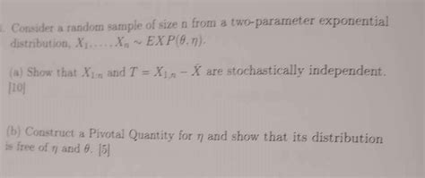 Solved Consider A Random Sample Of Size N From A Chegg