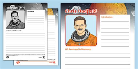 Chris Hadfield Biography Writing Template Teacher Made