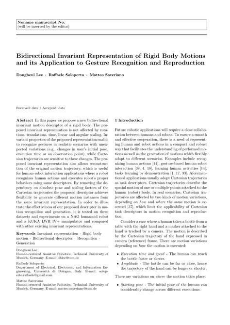 Pdf Bidirectional Invariant Representation Of Rigid Body Motions And Its Application To