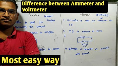 Difference Between Ammeter And Voltmeter Ammeter And Voltmeter