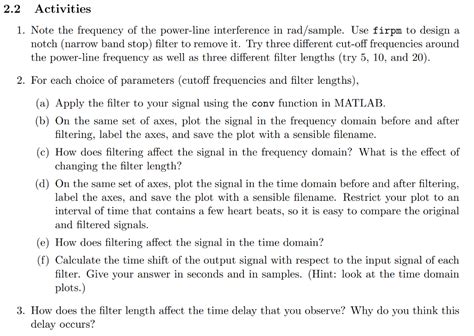 2 Removing Power Line Interference From The Ecg In