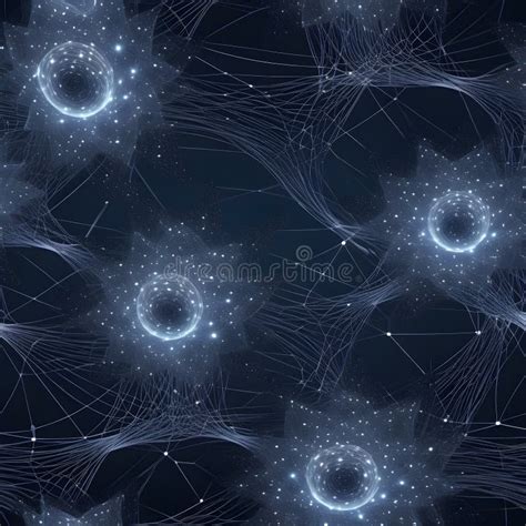 Abstract Cosmic Web Glowing Nodes And Filaments In Digital Artwork Stock Image Image Of