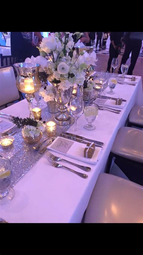 Winter Wedding Decor Mercury Glass Centerpieces