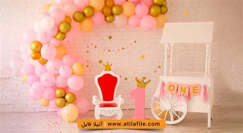 بکگراند تولد یکسالگی دخترانه آتیلا فایل