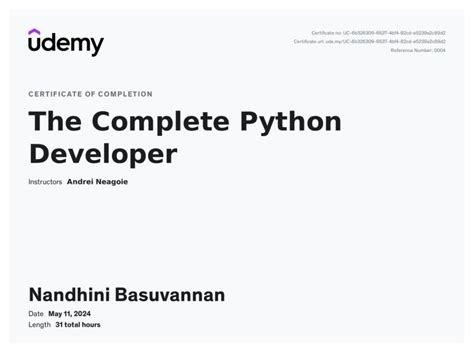 Python Programming Development Learning Udemy Coding Nandhini