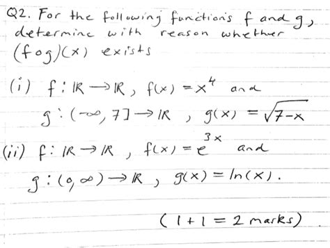 solved q2 for the following functions f and g determine
