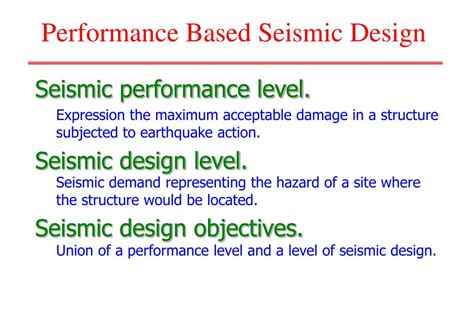 Ppt A New Approach For The Performance Based Seismic Design Of