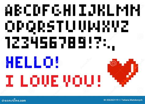Pixel Font Set Pixel Alphabet Gaming Letters Stock Illustration Illustration Of Console