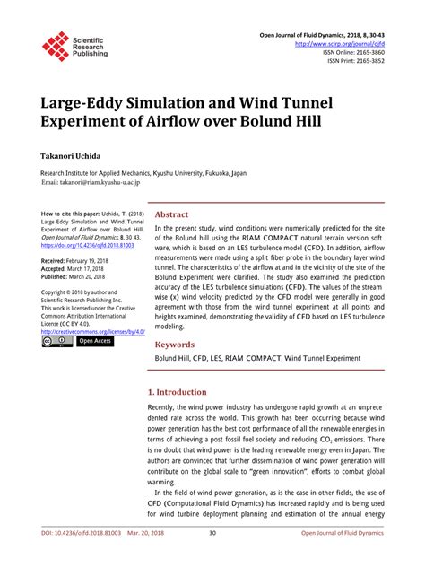 Pdf Large Eddy Simulation And Wind Tunnel Experiment Of Airflow Over