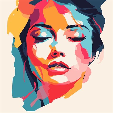 Premium Vector Woman Face Portrait Abstraction Wall Art Vector Illustration Design