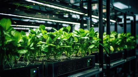 Renewable Data Center Green Stock Illustration Illustration Of