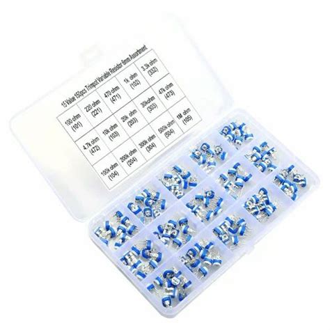 150 Pcs 15 Value 100 Ohm 1m Ohm Trimpot Variable Resistor 6mm Potentiometer Assortment Kit At