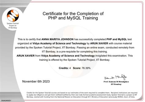 Anna Mariya Johnson On Linkedin Phpcertification Mysql
