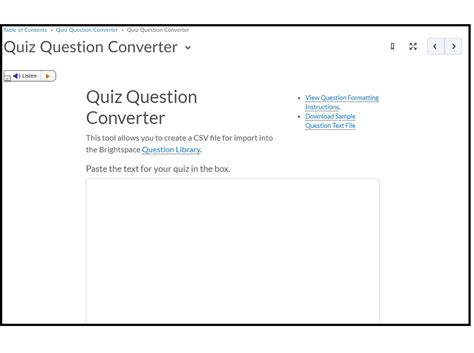 how can i create brightspace quizzes and quiz questions in bulk by
