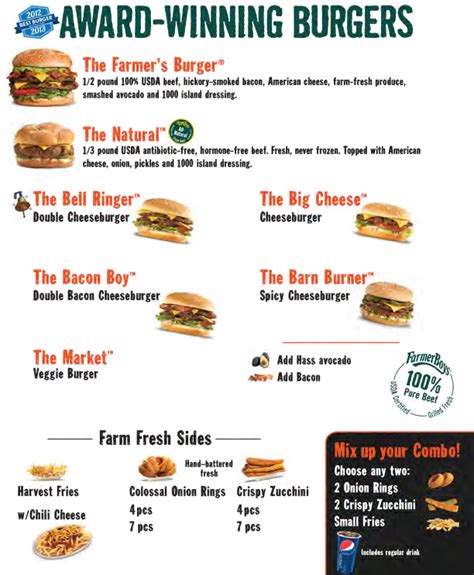 Farmer Boys Menu Oc Restaurant Guides