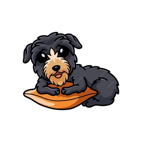Desenho De Cão De Caça De Veado Bonito No Travesseiro Vetor Premium