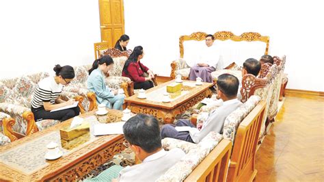 ပြည်ထောင်စုဝန်ကြီး ဦးမျိုးသန့် တရုတ်ပြည်သူ့သမ္မတနိုင်ငံ သံအမတ်ကြီးအား လက်ခံတွေ့ဆုံ Ministry Of