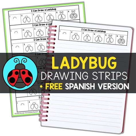 Dollar Deal Bug And Insect Ladybug Directed Drawing Notebook Writing Free Spanish