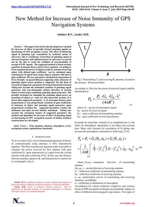 Pdf New Method For Increase Of Noise Immunity Of Gps Navigation Systems