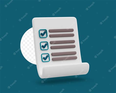 Premium Psd Document Checklist Application Form Checkbox Clipboard Sign Or Symbol 3d