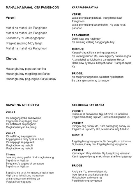 Mahal Na Mahal Kita Panginoon Pdf