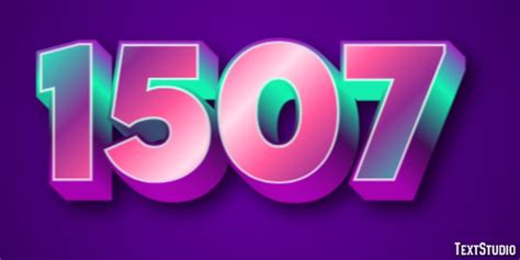 1507 Text Effect and Logo Design Number