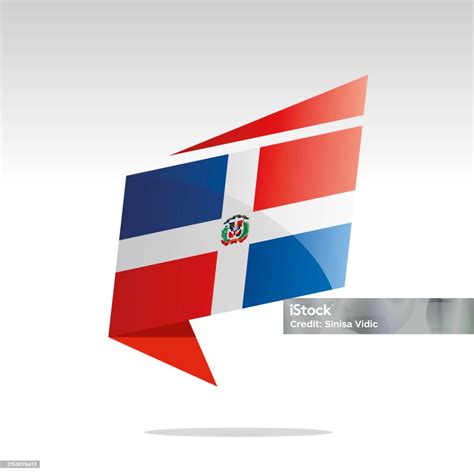새로운 추상 도미니카 공화국 국기 종이 접기 아이콘 단추 레이블 벡터 0명에 대한 스톡 벡터 아트 및 기타 이미지 0명 3차원 형태 공휴일 Istock