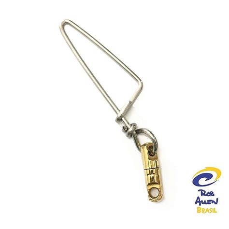 Grampo Snap Clip Inox Rob Allen 70mm Com Girador Com Rolamento Onda