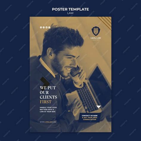 Free Psd Law Poster Design Template
