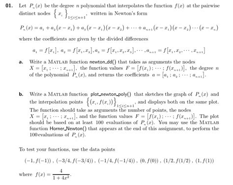 Solved Let P Be The Degree N Polynomial That Chegg Com