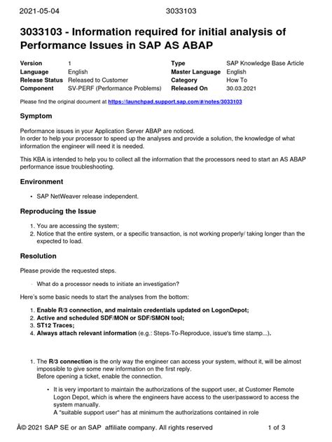 Check It Out For As Abap Performance Issues Download Free Pdf