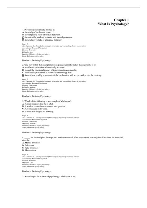 Test Item File Practice Test Bank The Science Of Psychology An