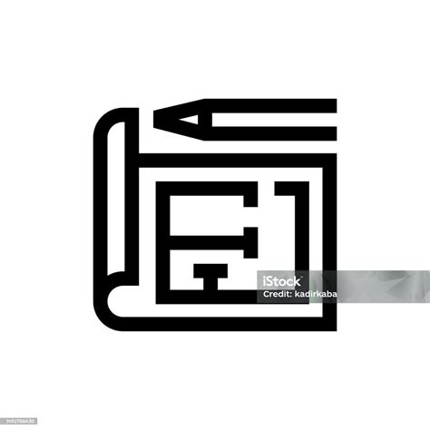 블루프린트 라인 아이콘 디자인 픽셀 퍼펙트 편집 가능한 스트로크 로고 기호 기호 엔지니어링 건물 리노베이션에 대한 스톡 벡터 아트 및 기타 이미지 Istock