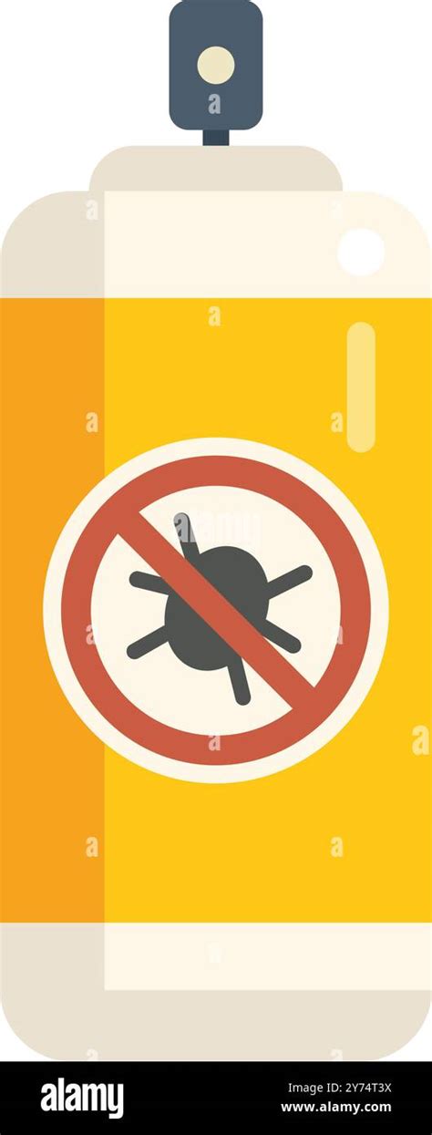 Yellow Spray Bottle With A No Bugs Sign Using Insecticide To Protect