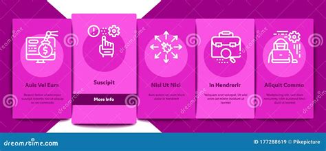 pentesting software onboarding elements icons set vector stock vector