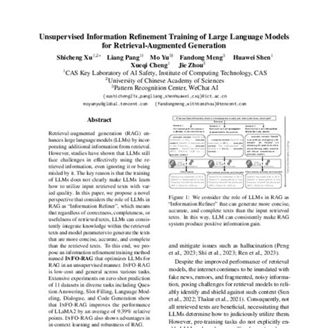 Unsupervised Information Refinement Training Of Large Language Models For Retrieval Augmented
