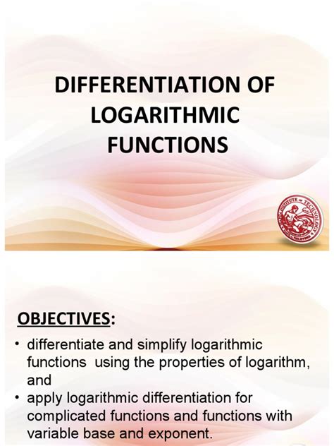 L9 Derivative Of Logarithmic Functions Pdf Logarithm Function