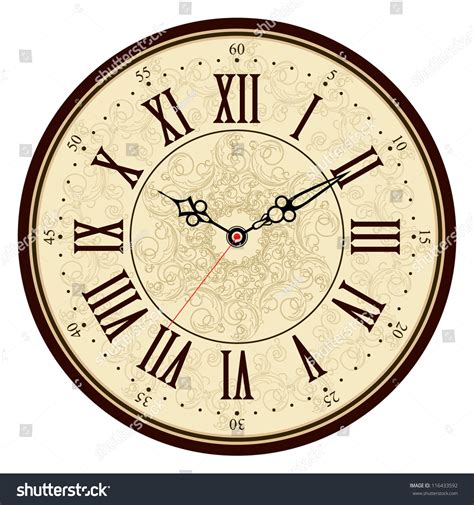 Vector Old Vintage Clock Face Stock Vector Royalty Free 116433592