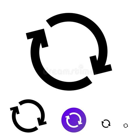Sync Icon Vector Line Icon With The Image Of Circular Arrows Stock Vector Illustration Of